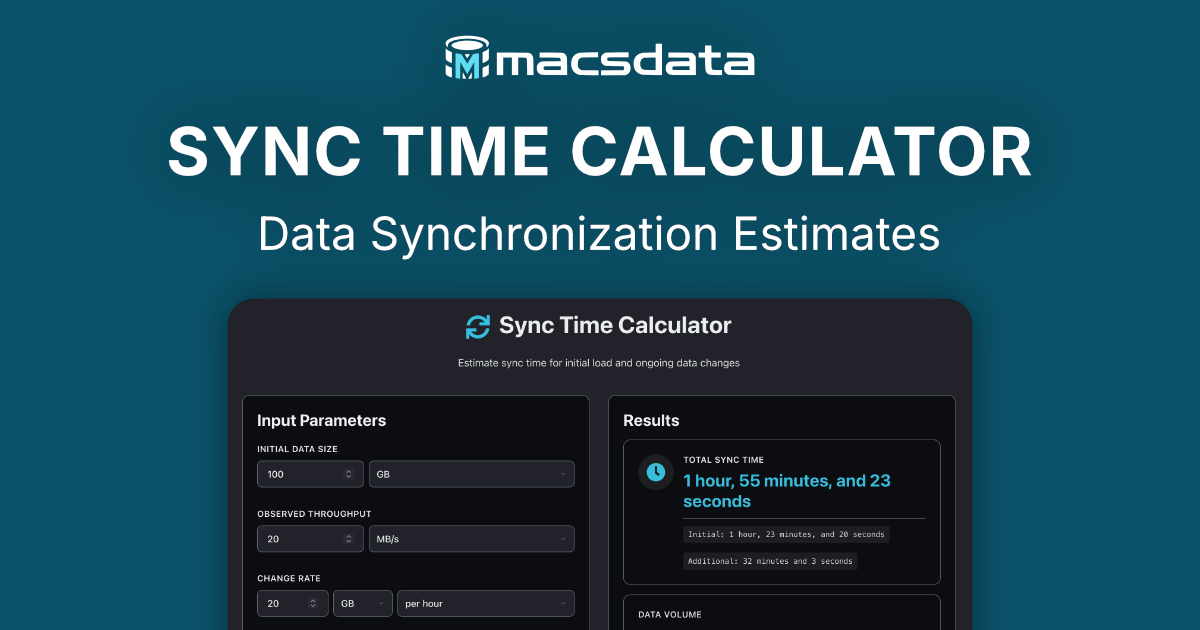 Sync Time Calculator | macsdata